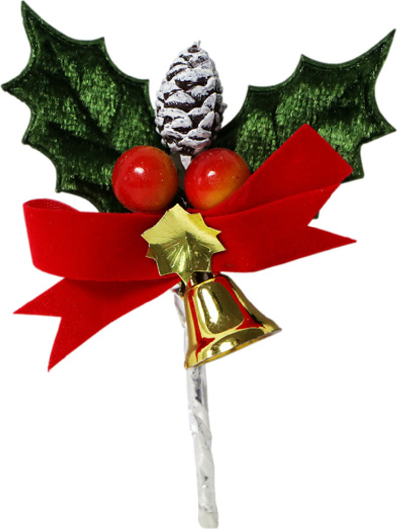CHRISTMAS LEAF WITH ACORN & BELL C341 5PCS (#65462) – RedManShop